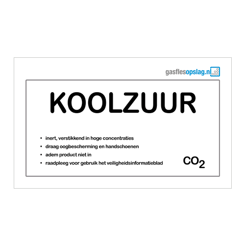Bord koolzuur - aanduidingsbord voor gashok